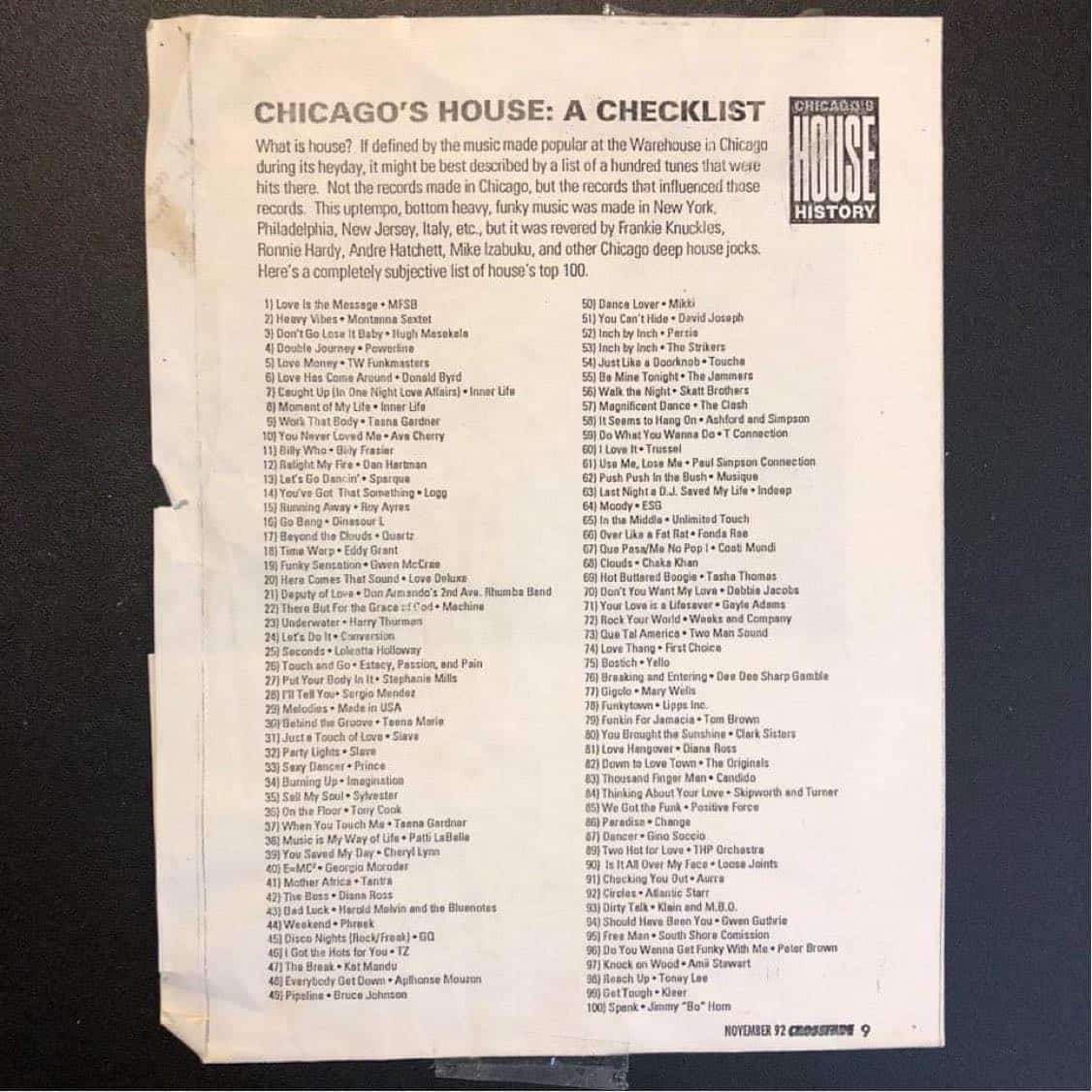 Revisit Crossfade’s 1992 List of Records that Influenced Chicago House ...